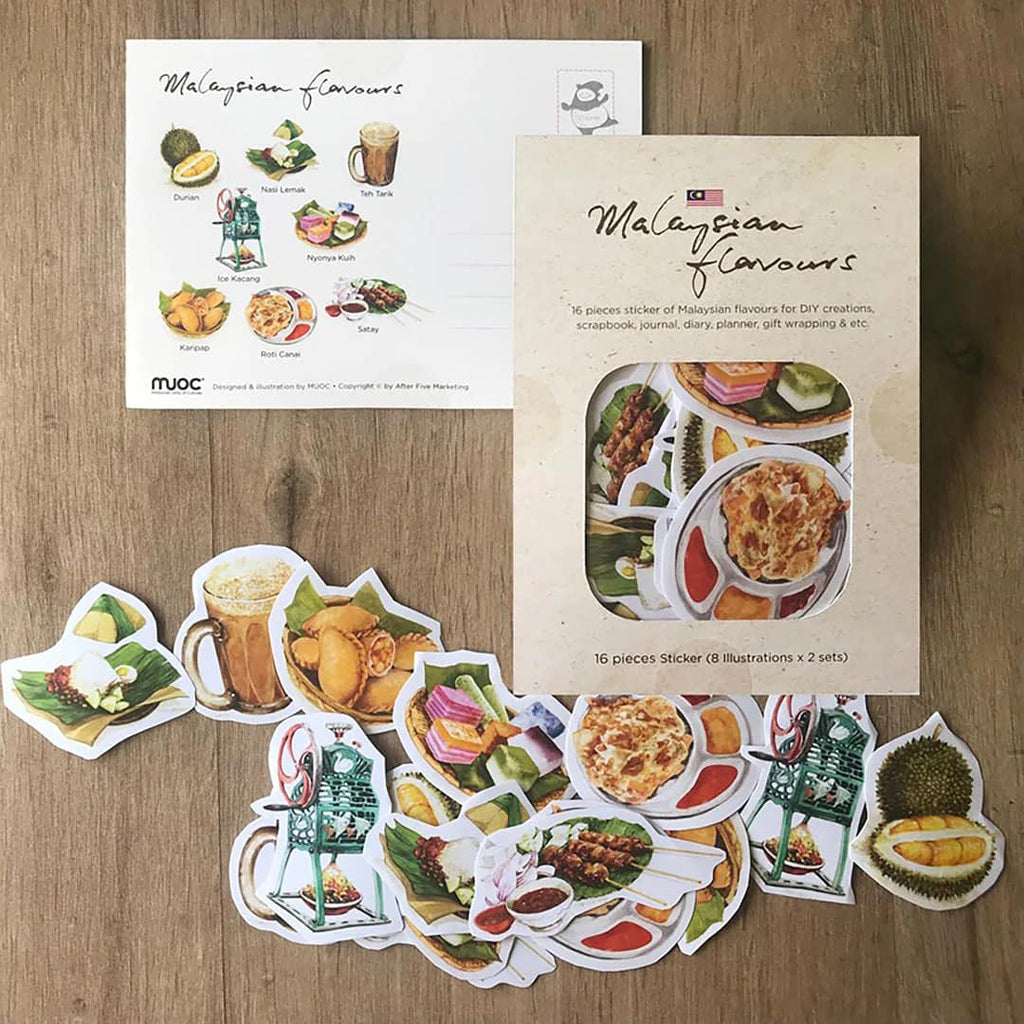 MUOC Illustration Malaysian Food Sticker – WRITER Stationery Store