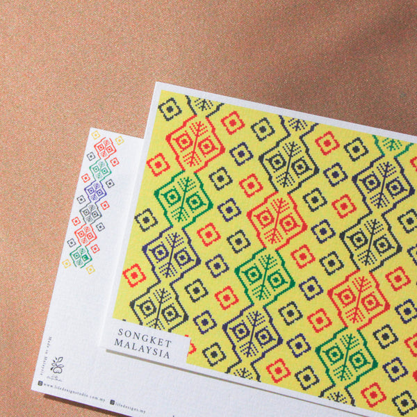 LIFE DESIGN STUDIO Batik & Songket Cards Melur – WRITER Stationery Store
