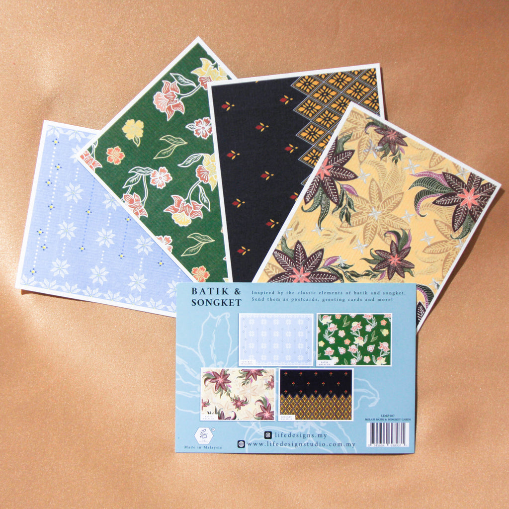 LIFE DESIGN STUDIO Batik & Songket Cards Melati – WRITER Stationery Store