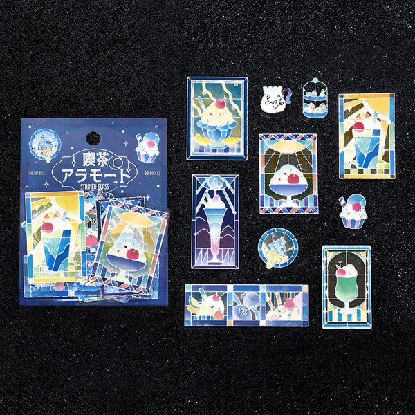 BGM Clear Seal Cafe A la Mode Stained Glass Blue – WRITER Stationery Store