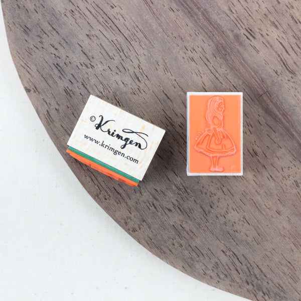 KRIMGEN Wooden Rubber Stamp Waitress Alice – WRITER Stationery Store